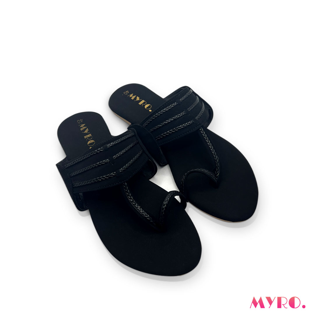 Myro Black Braided Chappal – Myro Bangladesh